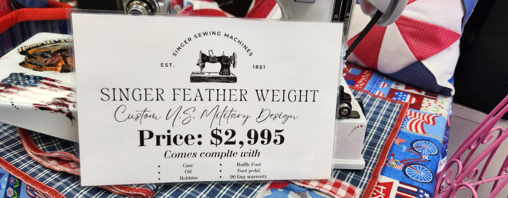 Singer Featherweight 221 Custom US Marine - quilting-designs.com