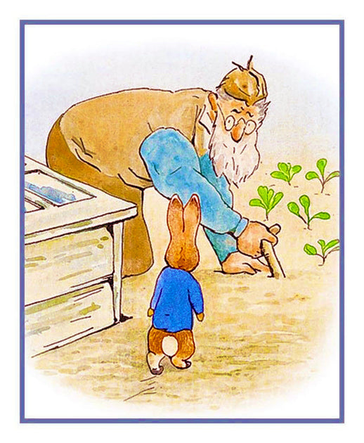 Peter Rabbit and Mr. McGregor inspired by Beatrix Potter Counted Cross ...