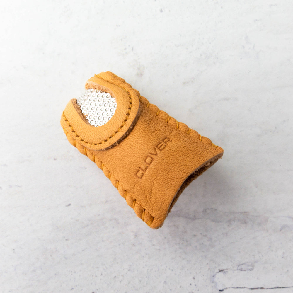 Double Sided Leather Thimble with Metal Tip - quilting-designs.com