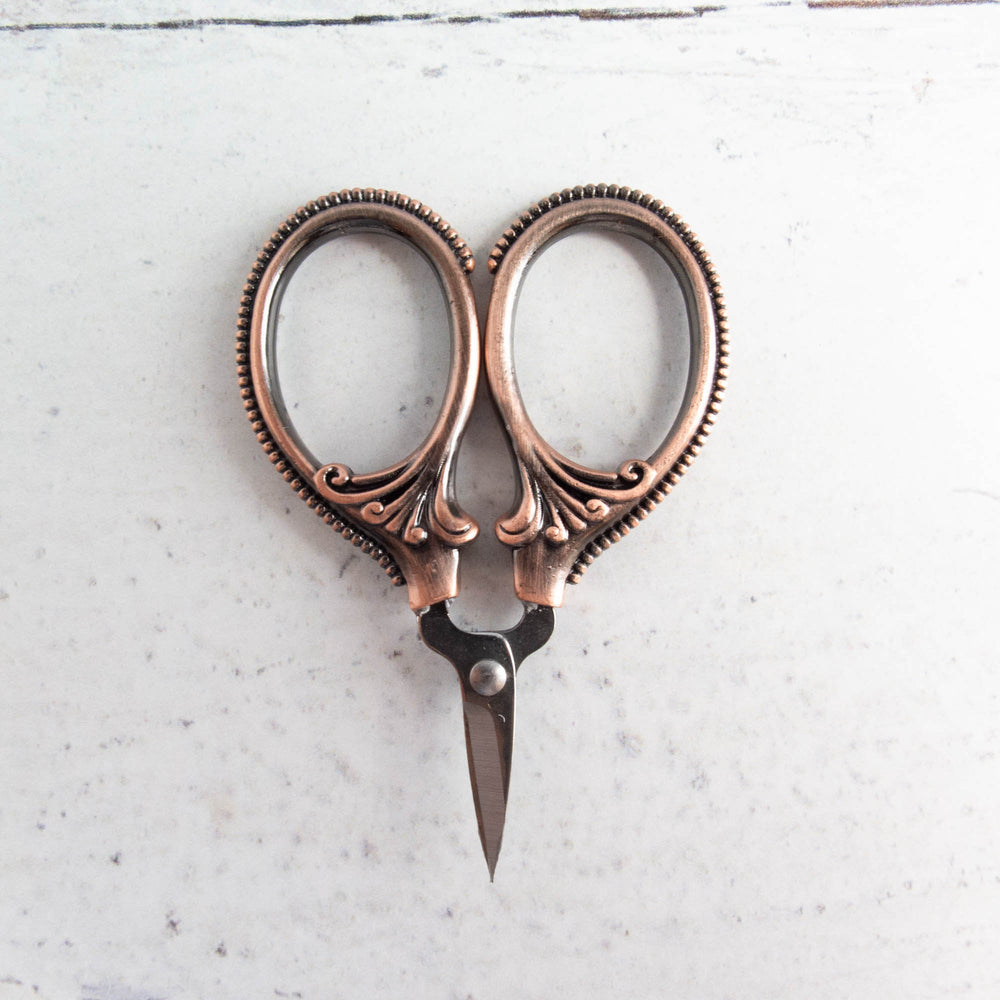 Mini Antique Copper Embroidery Scissors - quilting-designs.com