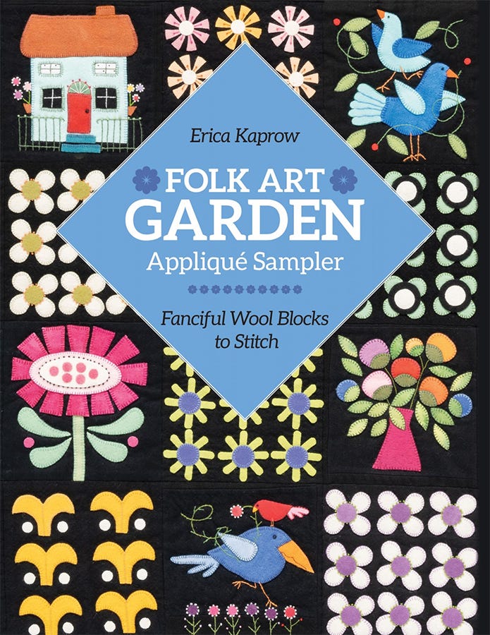 Folk Art Garden Applique Sampler Quilt Book - quilting-designs.com